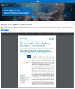 Whitepaper "Determining the Right Hardware for Open RAN Deployment" published with Intel ...